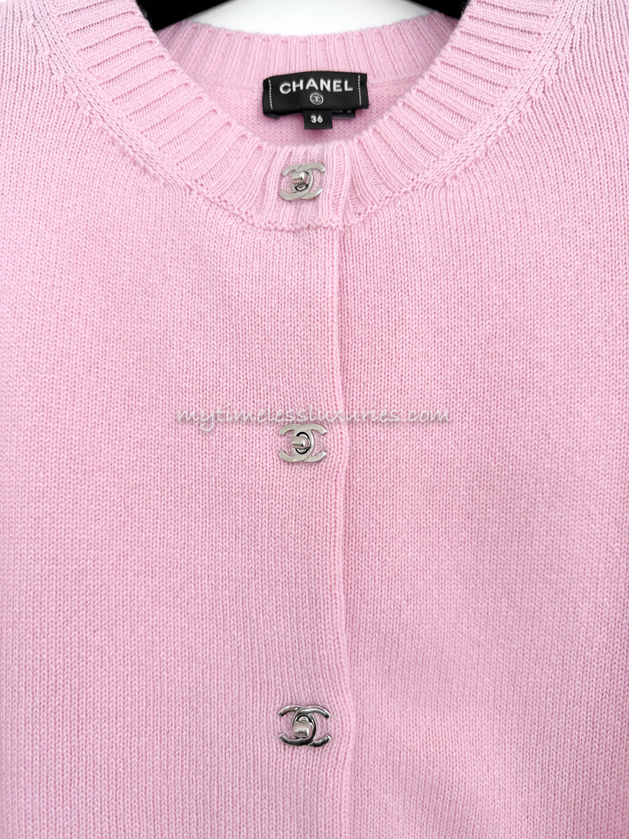 CHANEL 24B CC Turnlock Cashmere Cardigan - Timeless Luxuries