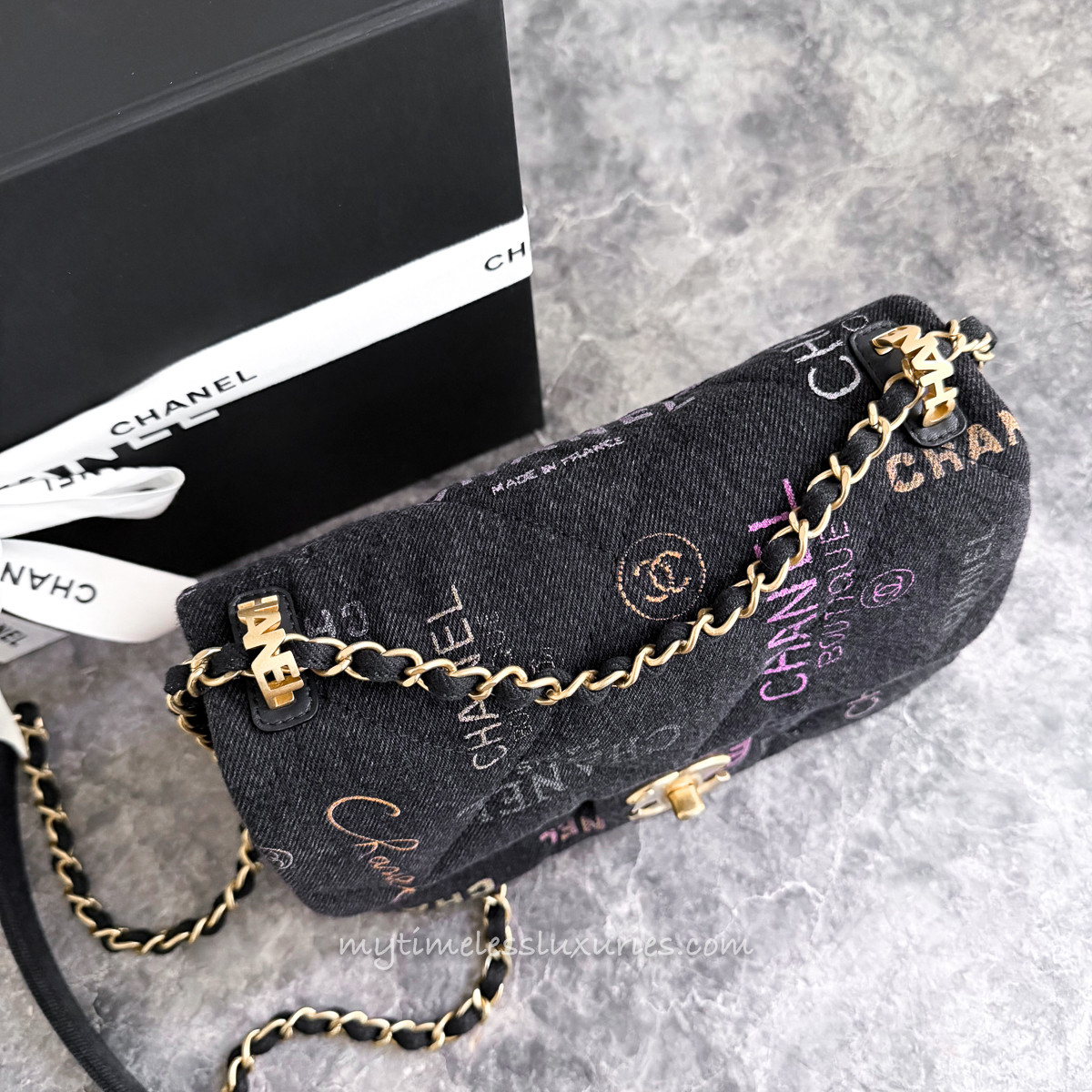 CHANEL 22P Black Denim Mood Small Flap Bag *New - Timeless Luxuries