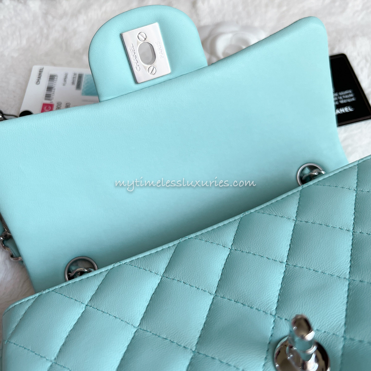 CHANEL 19C Tiffany Blue Mini Rectangular Flap Bag *New - Timeless Luxuries