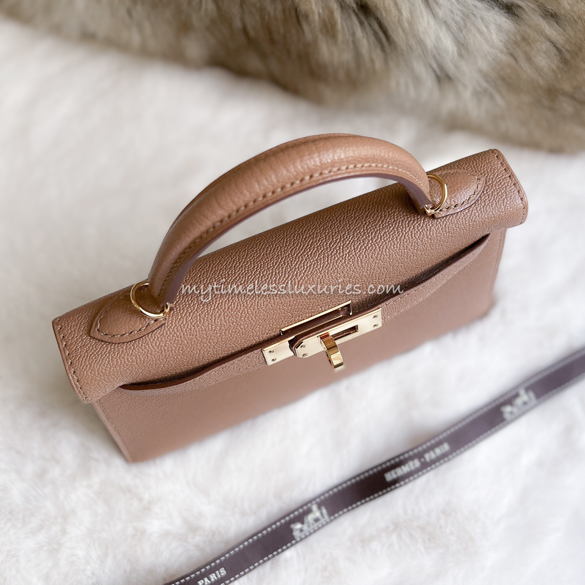 HERMES Mini Kelly II Quebracho Chèvre Mysore GHW - Timeless Luxuries