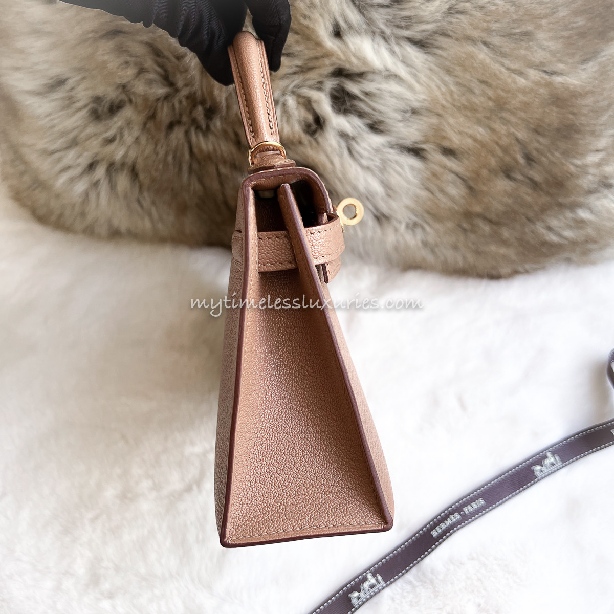 HERMES Mini Kelly II Quebracho Chèvre Mysore GHW - Timeless Luxuries