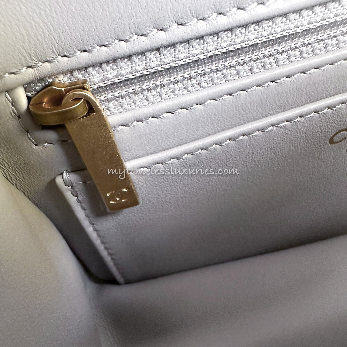 CHANEL 22B Grey Pearl Crush Rectangular Mini Flap *New - Timeless Luxuries