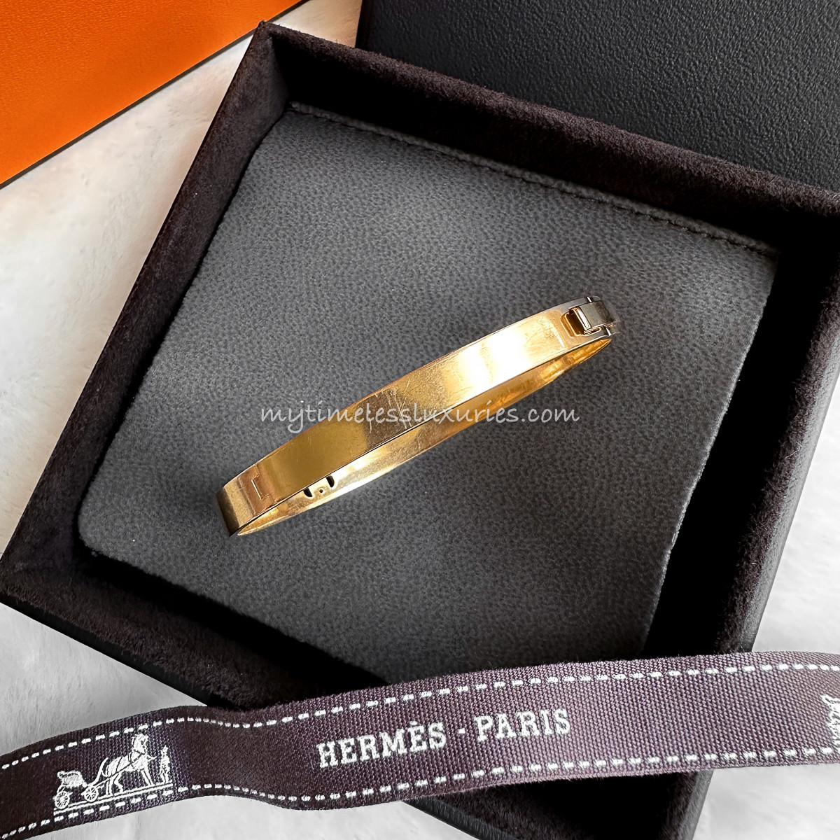 HERMES H d'Ancre Bracelet 18K RG & Diamonds SH - Timeless Luxuries