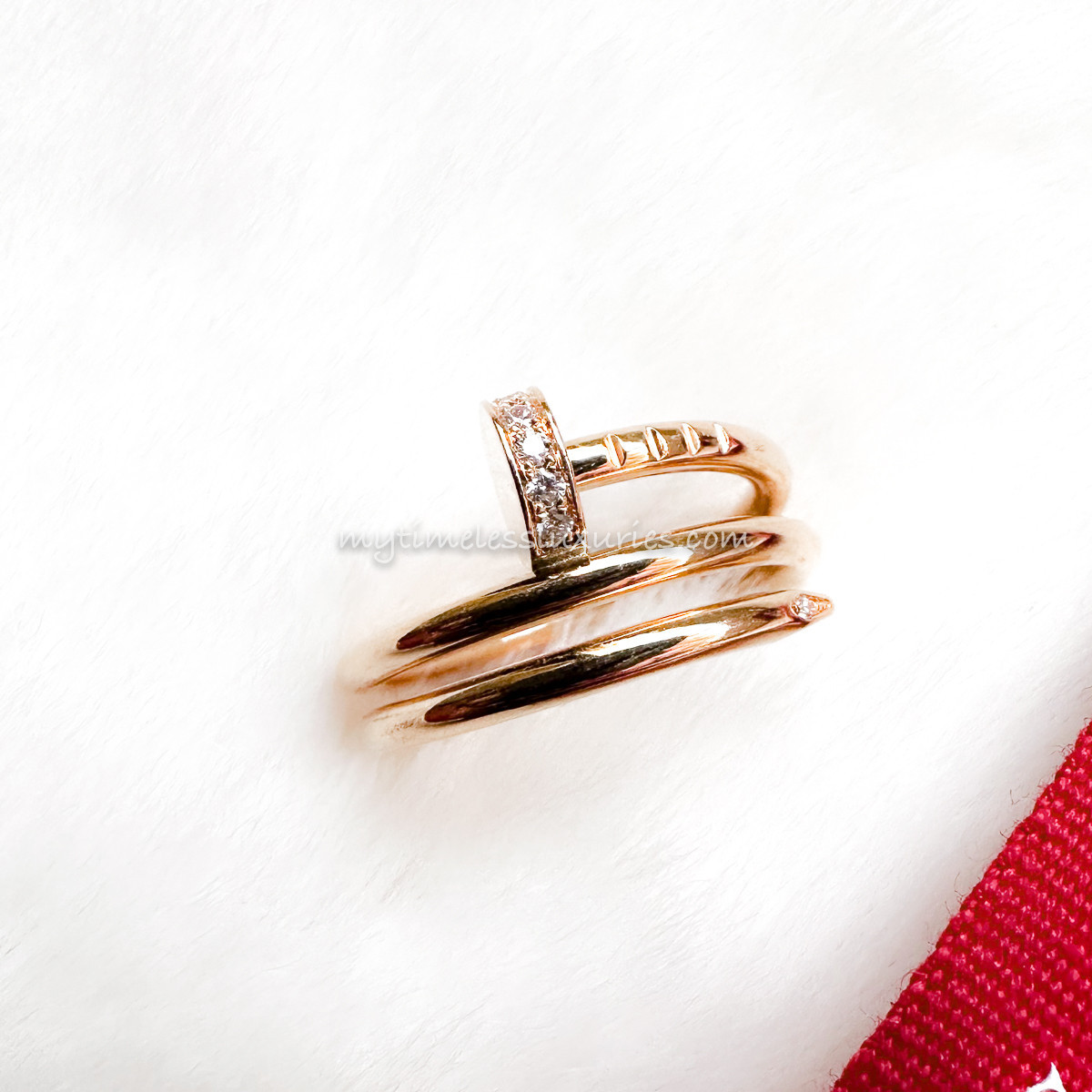 CARTIER JUC Juste un Clou Ring 18K RG Diamonds 50 - Timeless Luxuries