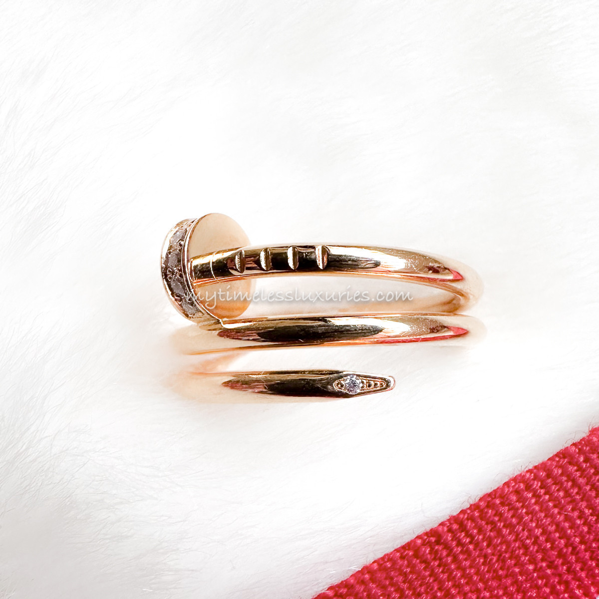 CARTIER JUC Juste un Clou Ring 18K RG Diamonds 50 - Timeless Luxuries