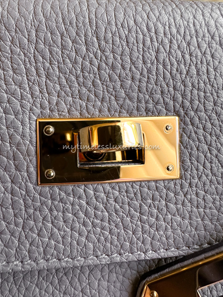 HERMES Kelly 28 Gris Asphalte Togo GHW - Timeless Luxuries