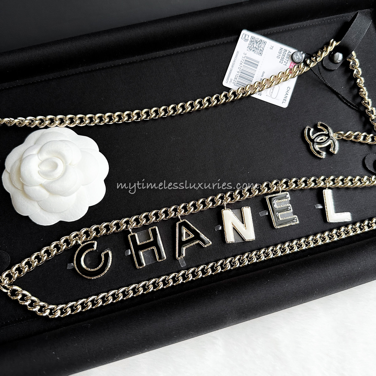 CHANEL 22A Chain Belt Letter Logo Charms 75 *New - Timeless Luxuries