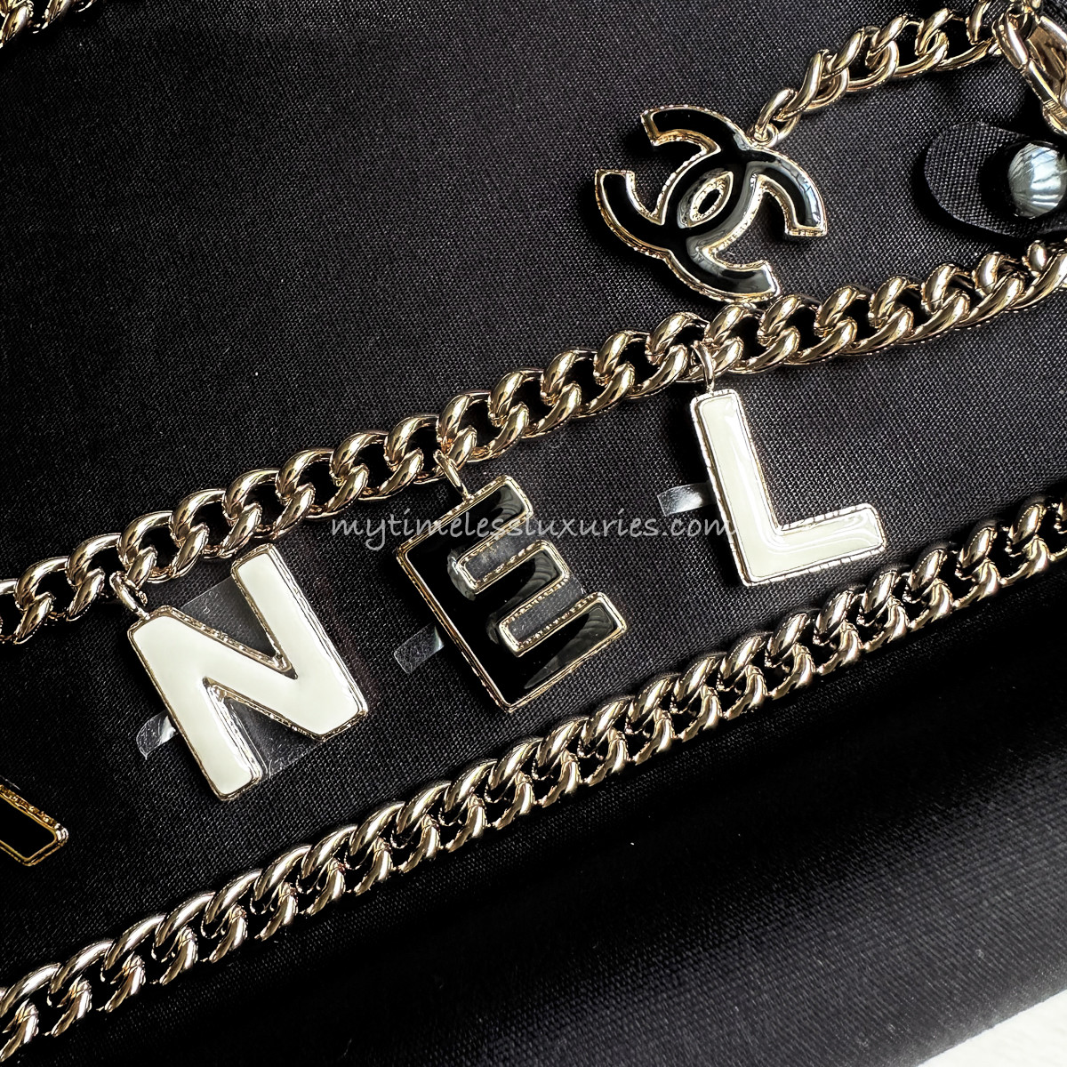 CHANEL 22A Chain Belt Letter Logo Charms 75 *New - Timeless Luxuries