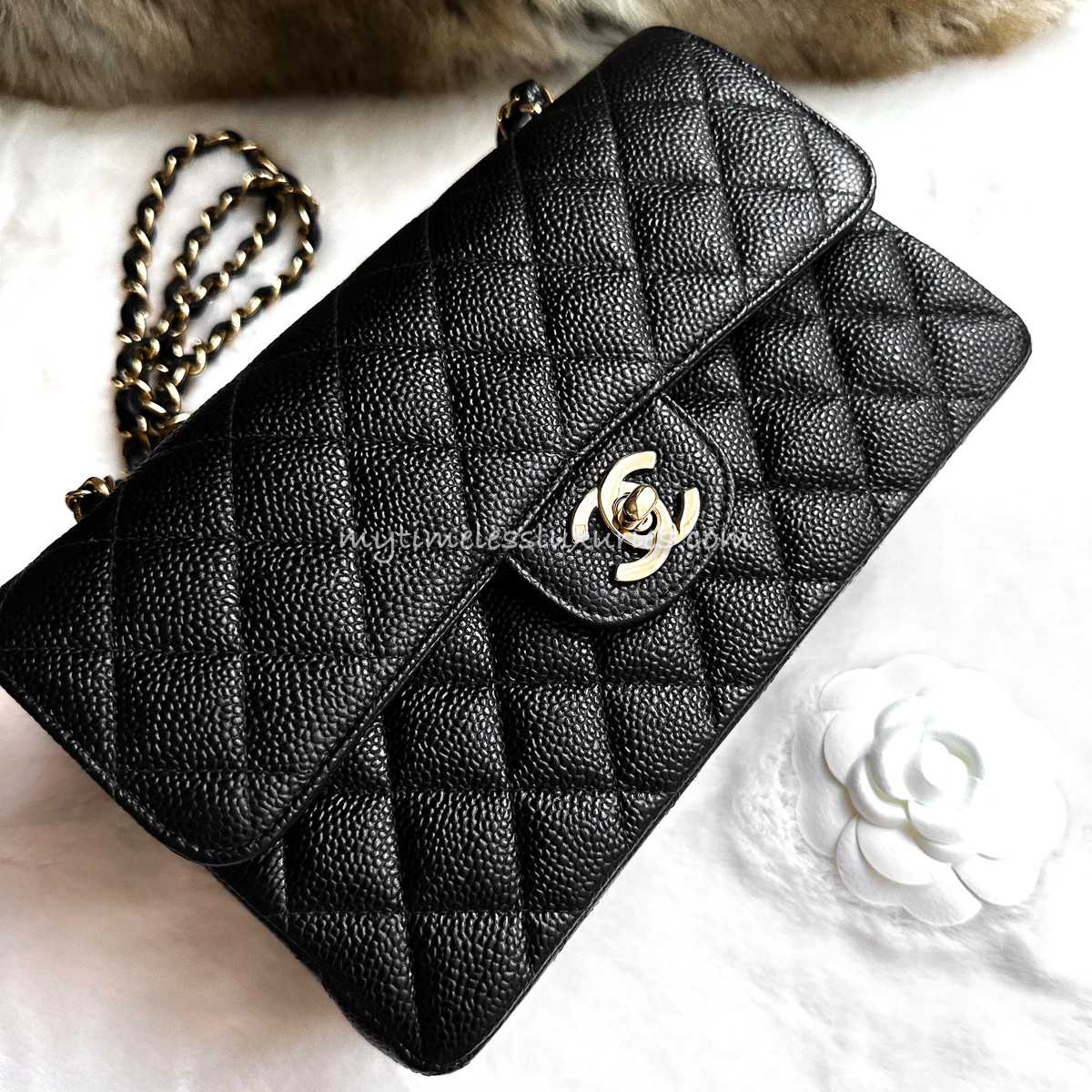 CHANEL Black Caviar Small Classic Flap 24K GHW - Timeless Luxuries