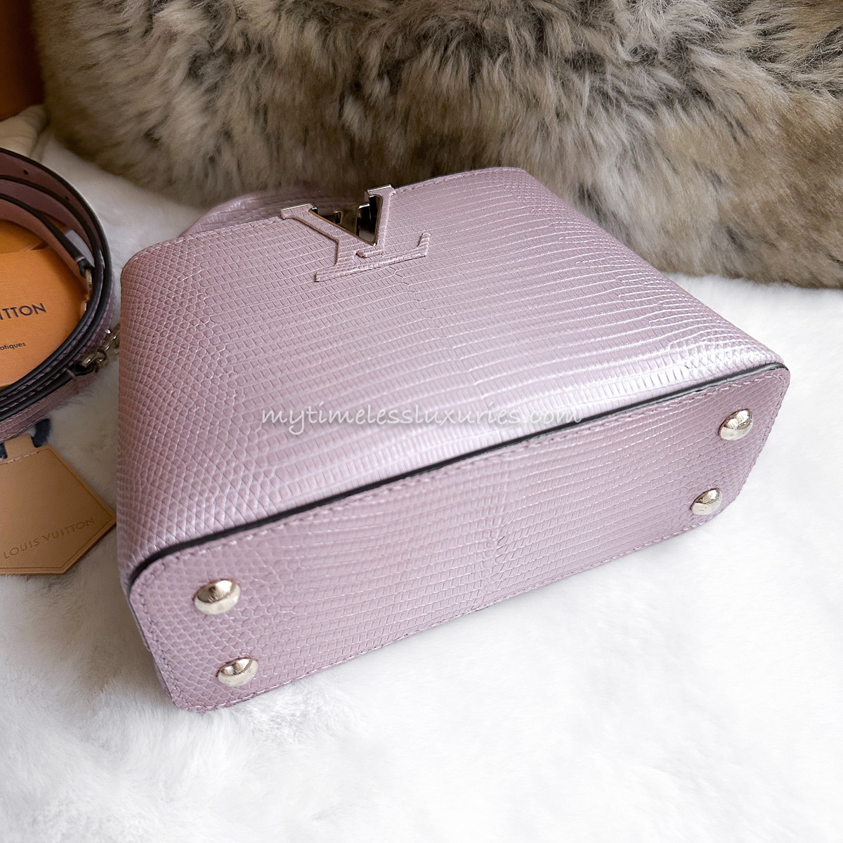 LOUIS VUITTON Capucines Mini Sakura Pink Lizard - Timeless Luxuries