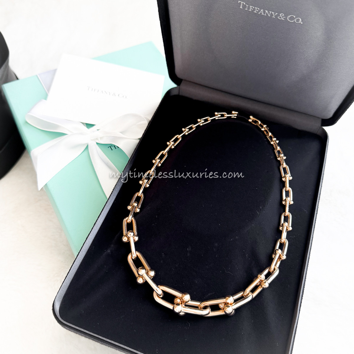 TIFFANY & CO. HardWear Graduated Link Necklace 18K RG *New - Timeless ...