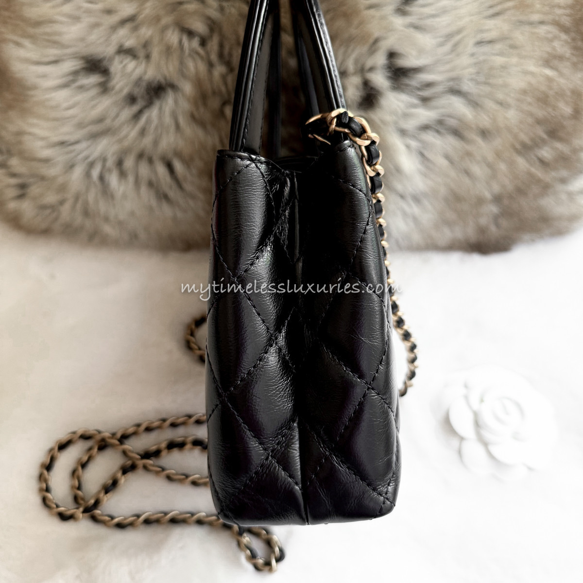 CHANEL 23K Kelly Mini Shopping Bag Gold Hw - Timeless Luxuries