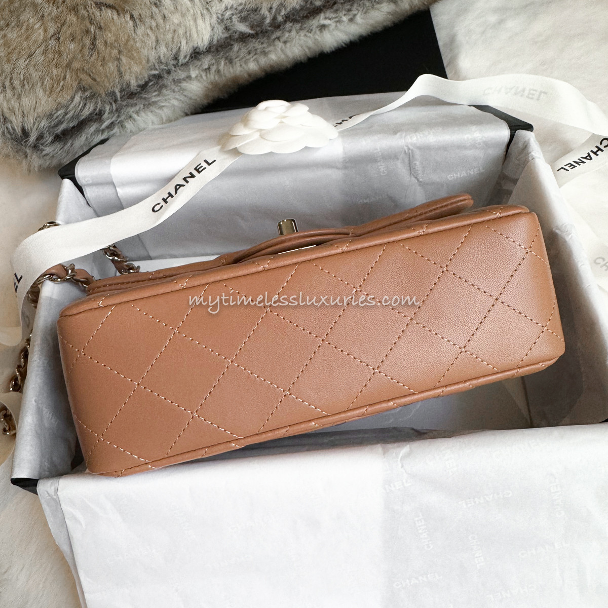 CHANEL 21P Caramel Rectangle Mini Lt Gold Hw *New - Timeless Luxuries
