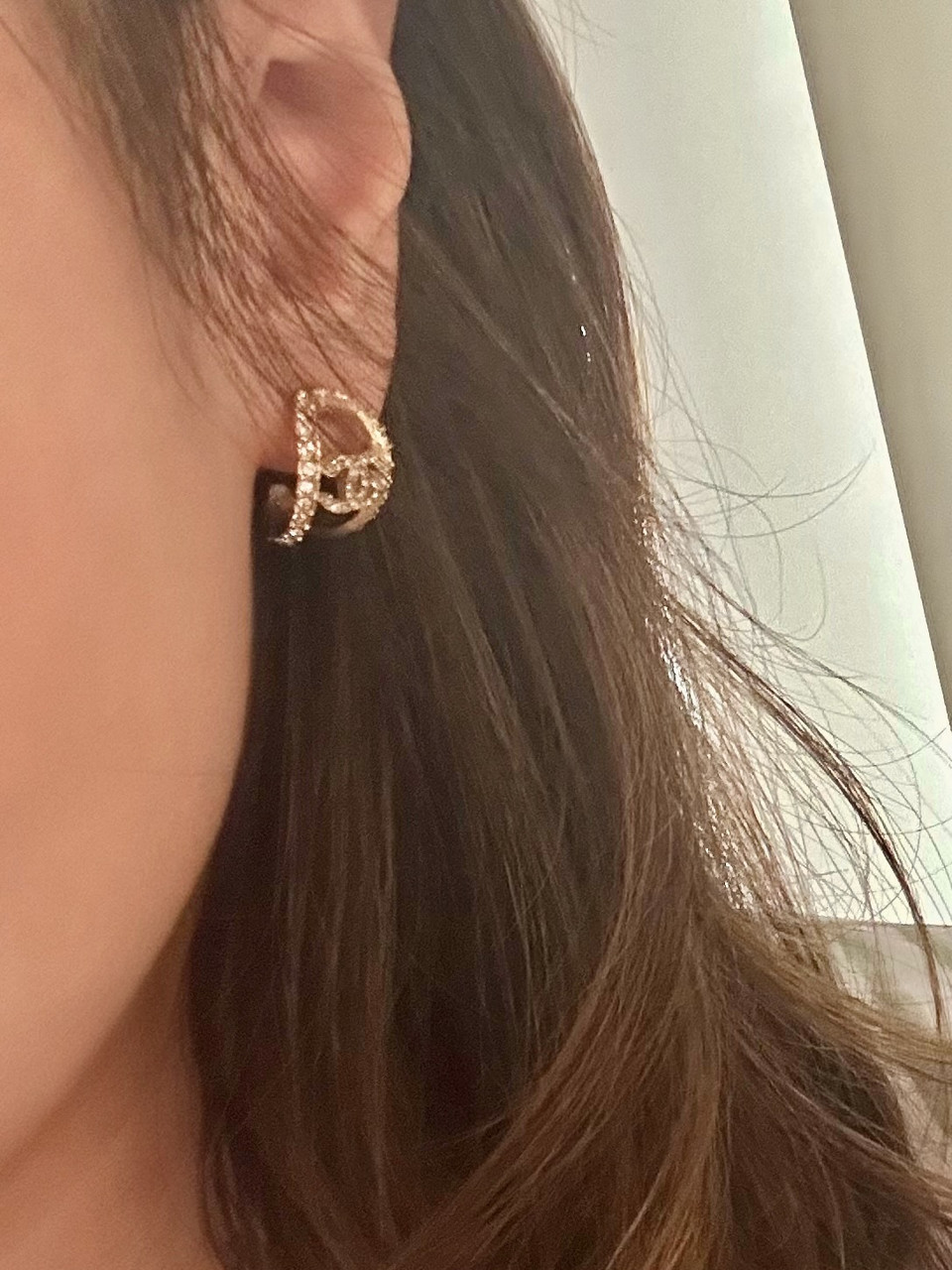 CHANEL 22A Crystal CC Huggie Hoop Earrings New Timeless Luxuries