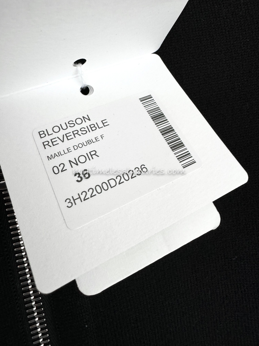 HERMES Reversible Knit Jacket Noir 36 *New - Timeless Luxuries