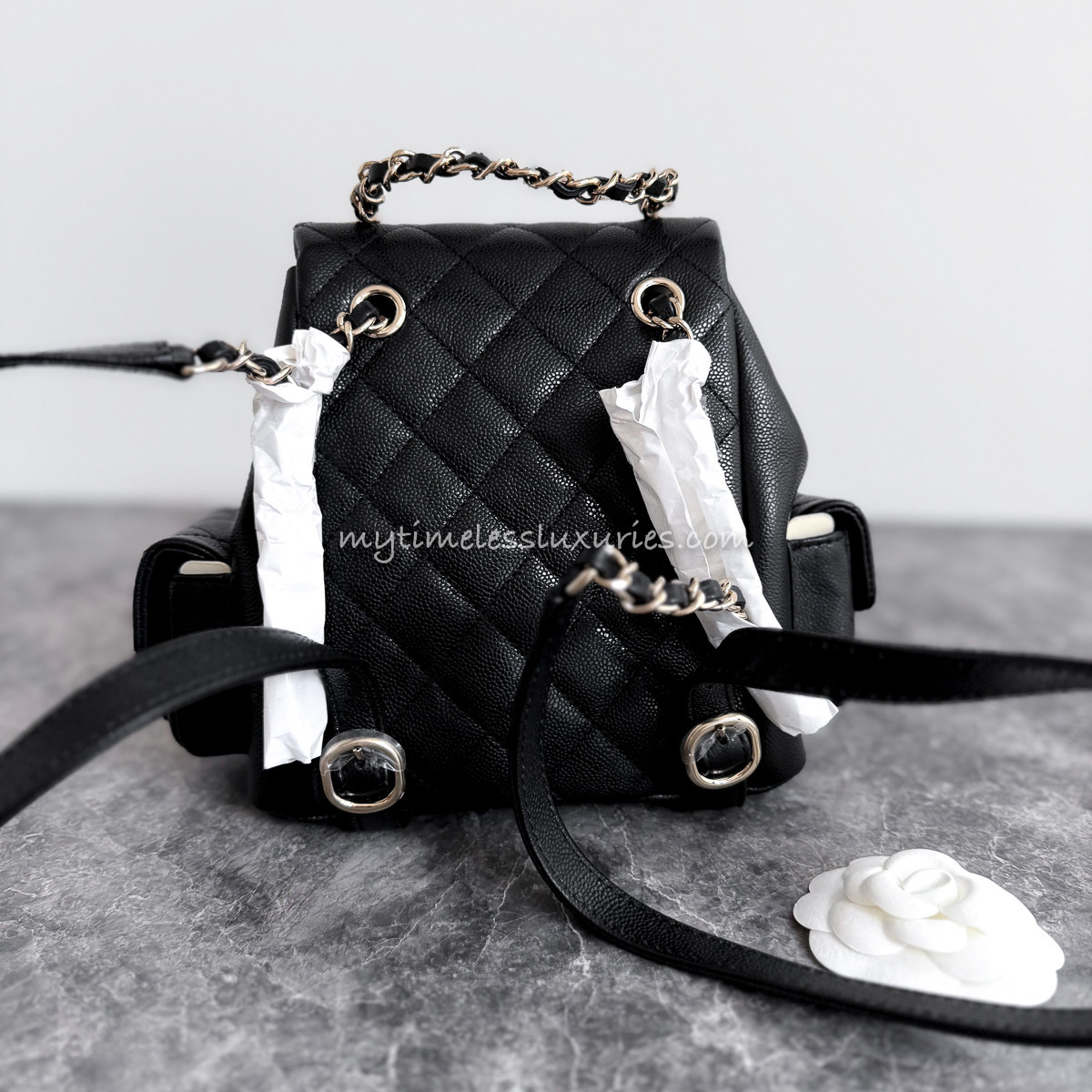CHANEL 23K Black Caviar Mini Backpack LGHW *New - Timeless Luxuries