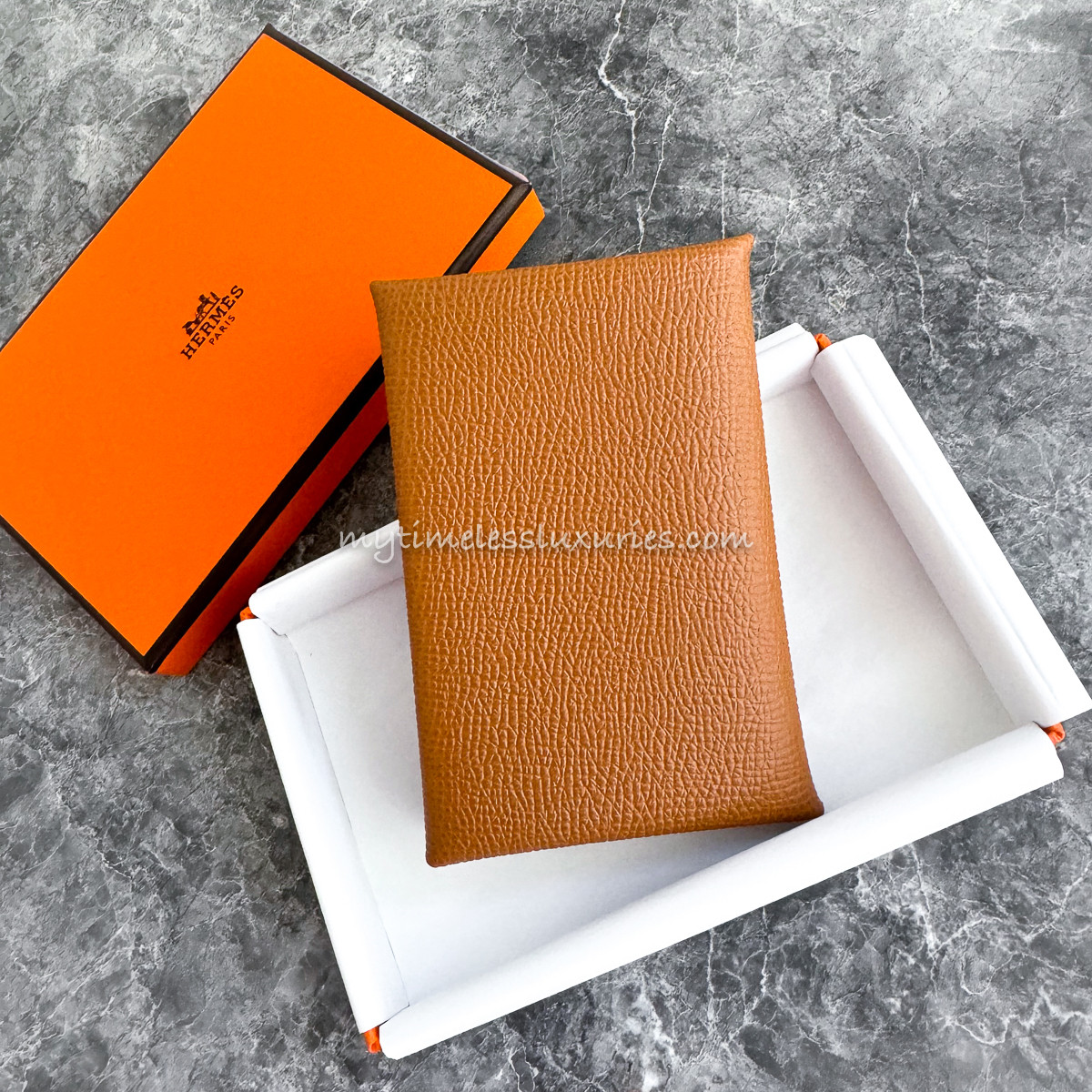 HERMES Calvi Card Holder Gold Epsom *New - Timeless Luxuries
