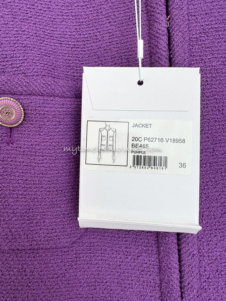 CHANEL 20C Runway Purple Tweed Jacket 36 *New - Timeless Luxuries