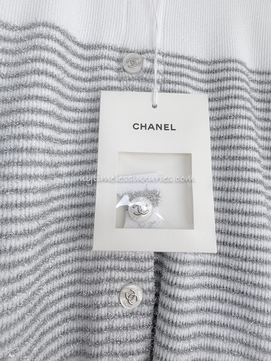 CHANEL 24M Coco Beach Cardigan Pearly CC Buttons 36 *New - Timeless ...