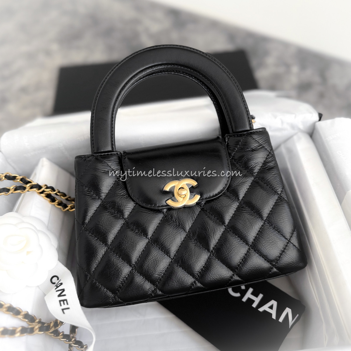 CHANEL 25C Black Kelly Nano Shopping Bag GHW *New - Timeless Luxuries