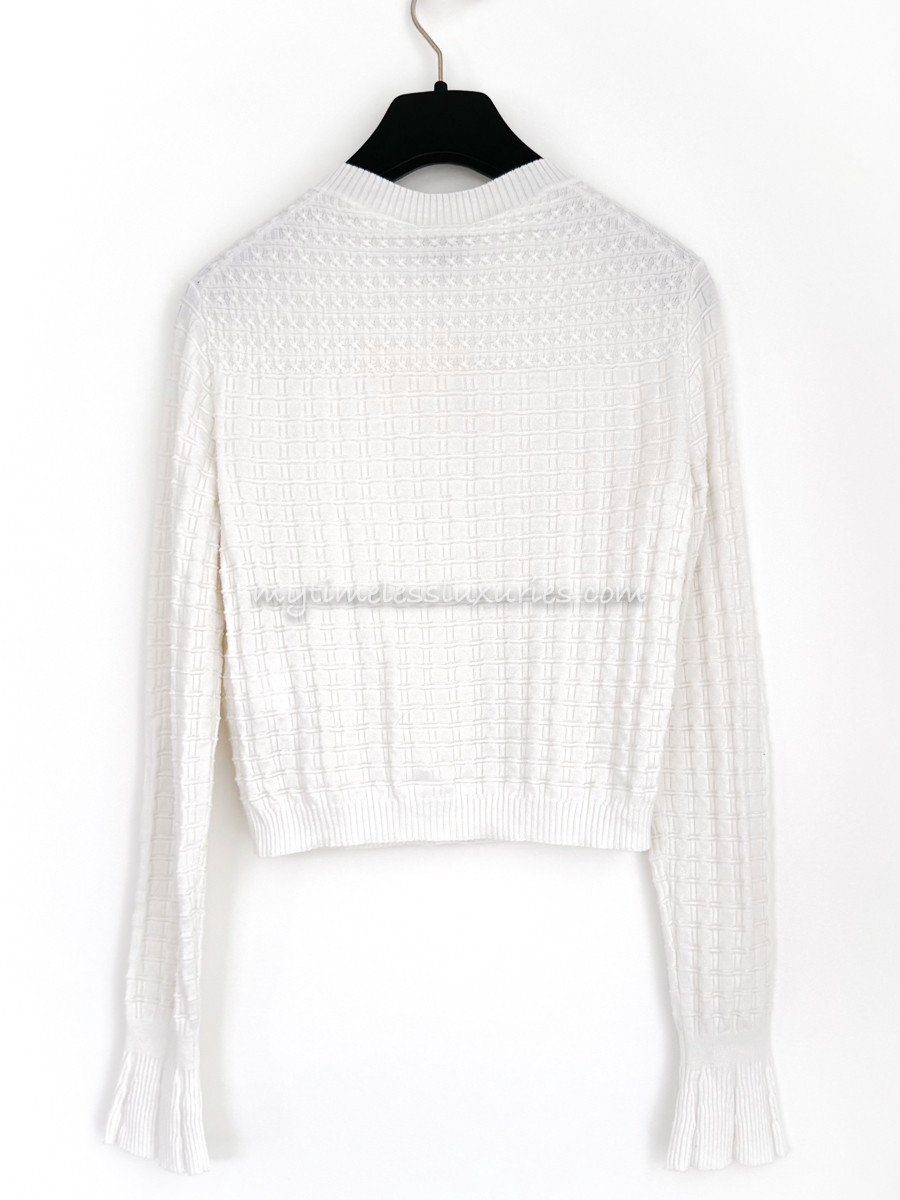 CHANEL 23B Logo Knit Cardigan CC Buttons *New - Timeless Luxuries