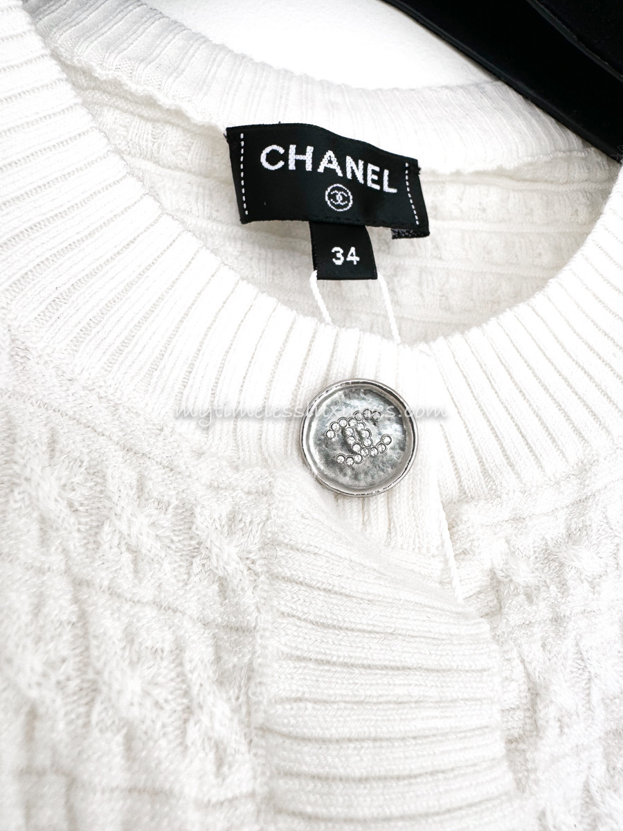 CHANEL 23B Logo Knit Cardigan CC Buttons *New - Timeless Luxuries