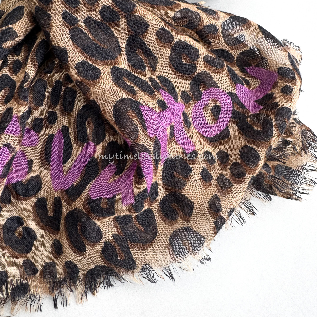 LOUIS VUITTON Brown Leopard Sprouse Cashmere/ Silk Stole Scarf ...