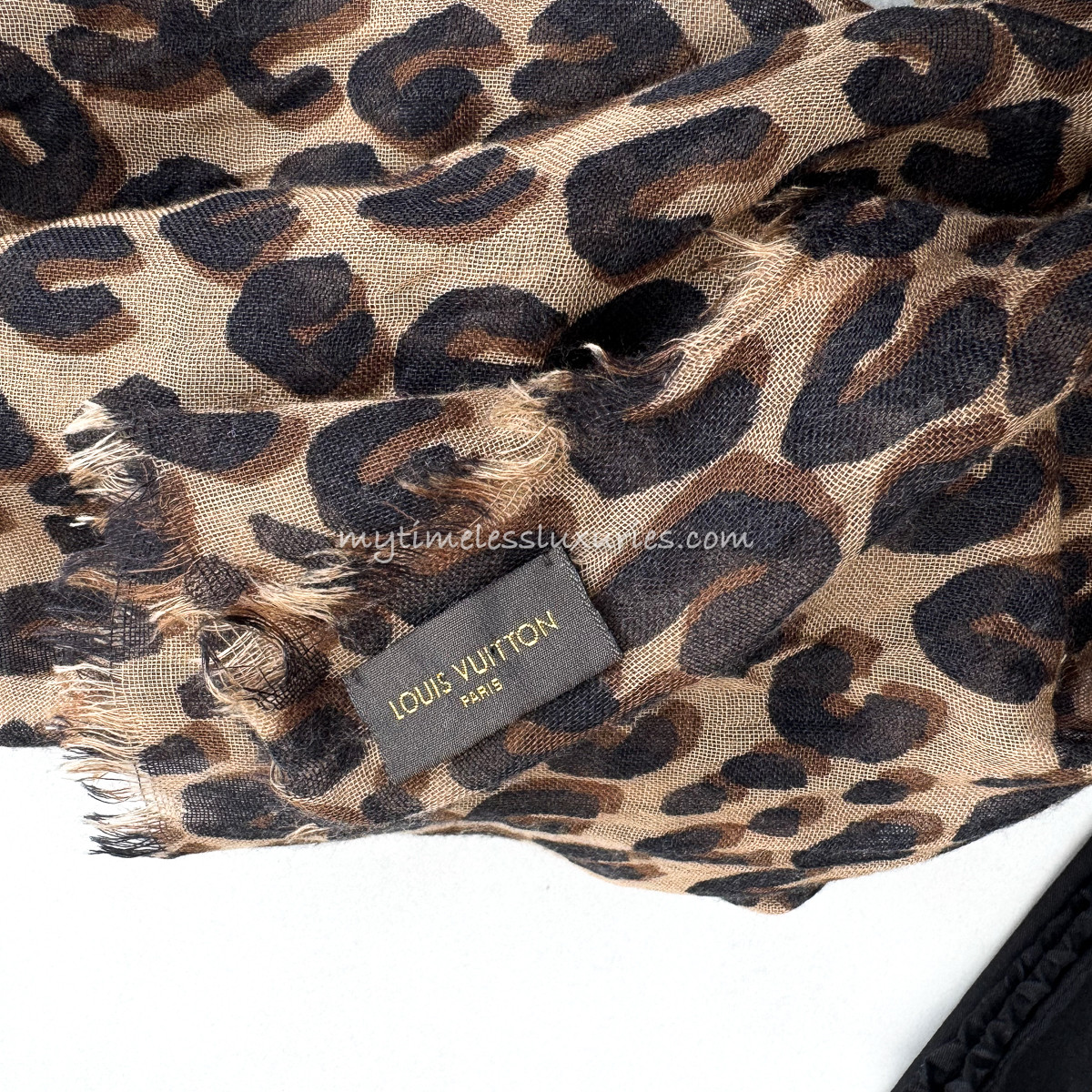 LOUIS VUITTON Brown Leopard Sprouse Cashmere/ Silk Stole Scarf ...