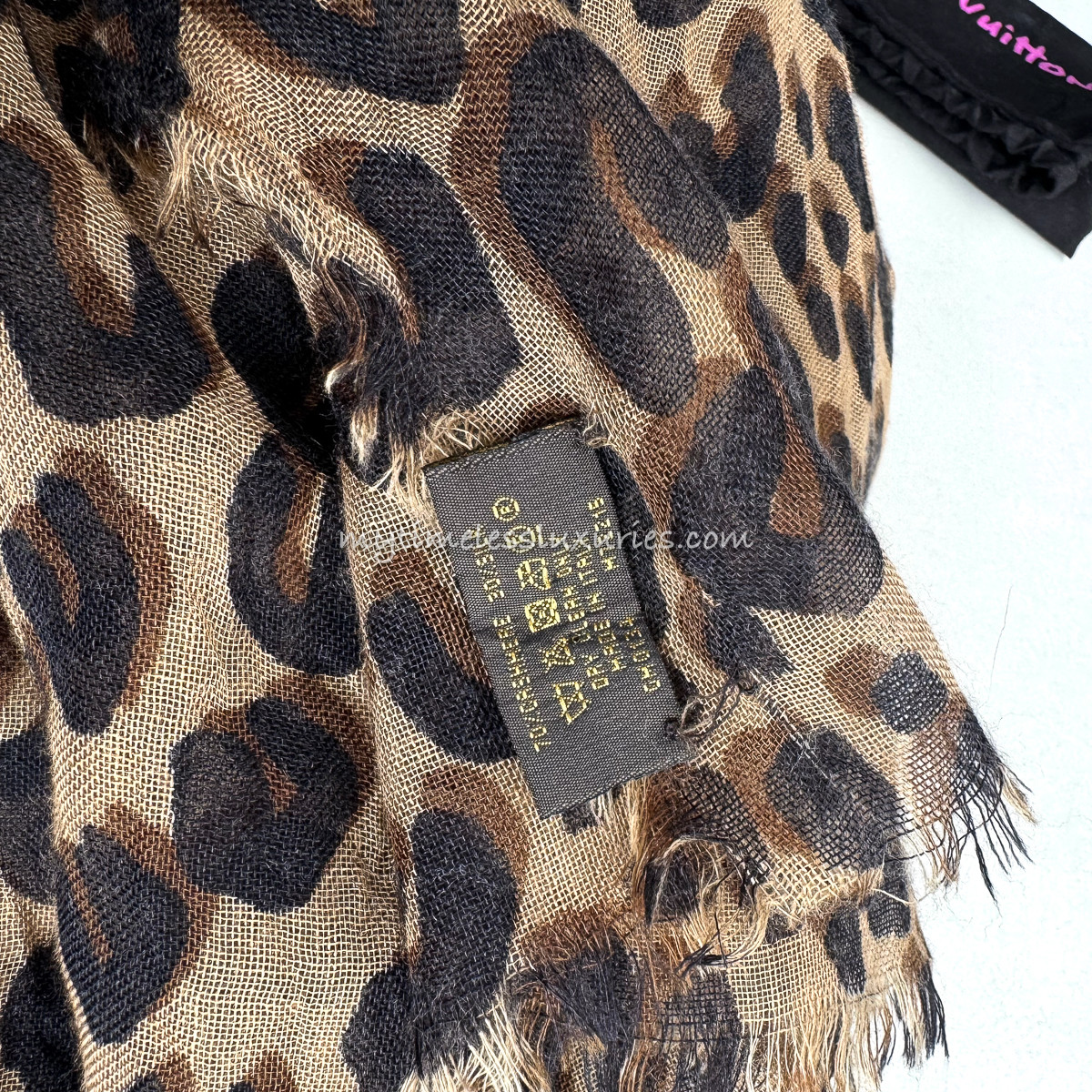 LOUIS VUITTON Brown Leopard Sprouse Cashmere/ Silk Stole Scarf ...