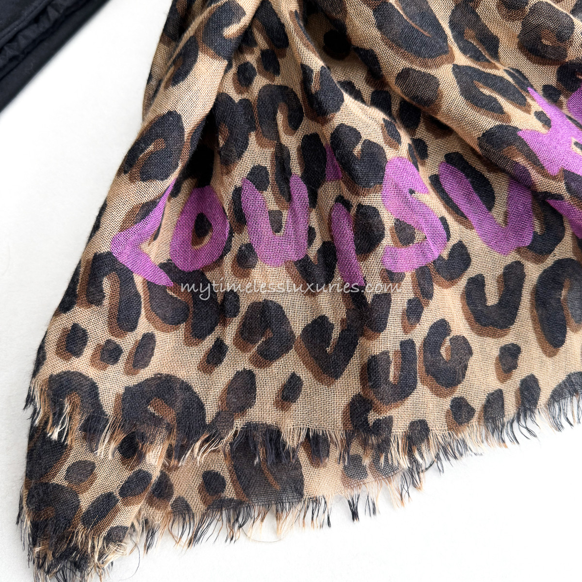 LOUIS VUITTON Brown Leopard Sprouse Cashmere/ Silk Stole Scarf ...