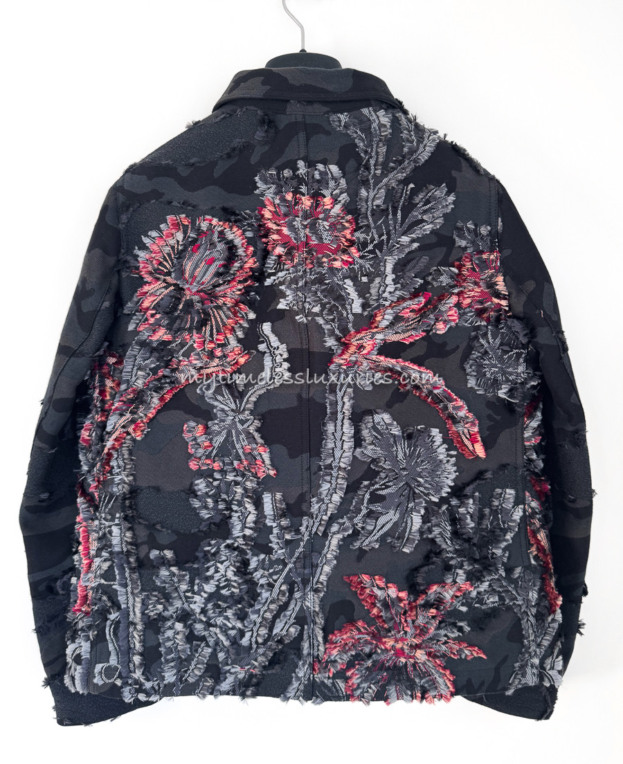 DIOR Runway Embroidered Camouflage Denim Jacket 36 - Timeless Luxuries