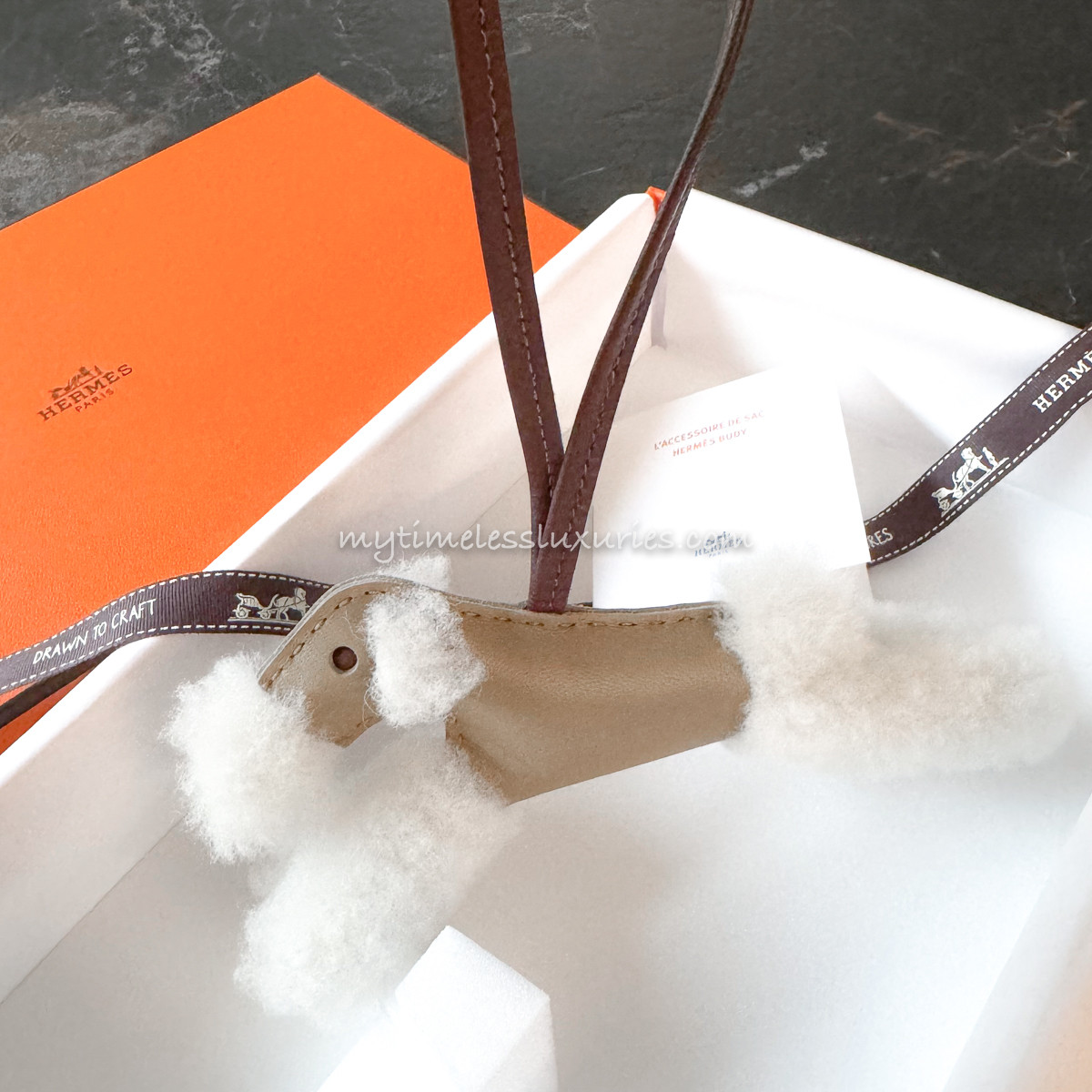 HERMES 2025 Budy Charm Ecru/ Beige Marfa/ Terre *New - Timeless Luxuries