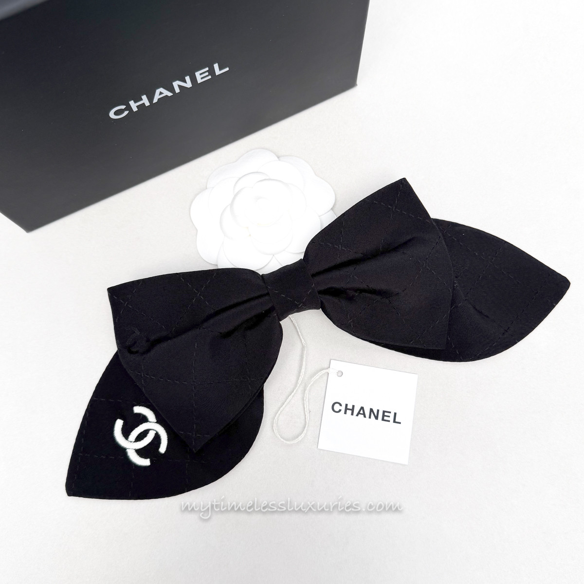 CHANEL 24C CC Logo Bow Hair Barrette *New - Timeless Luxuries