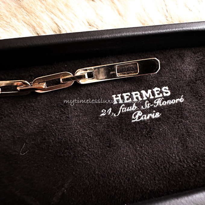 HERMES Kelly Chaine Bracelet Full Pave Diamonds 18K RG XS - Timeless ...