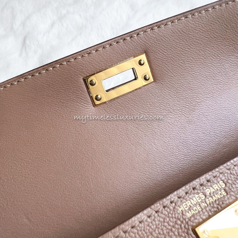 HERMES Mini Kelly II Quebracho Chèvre Mysore GHW - Timeless Luxuries