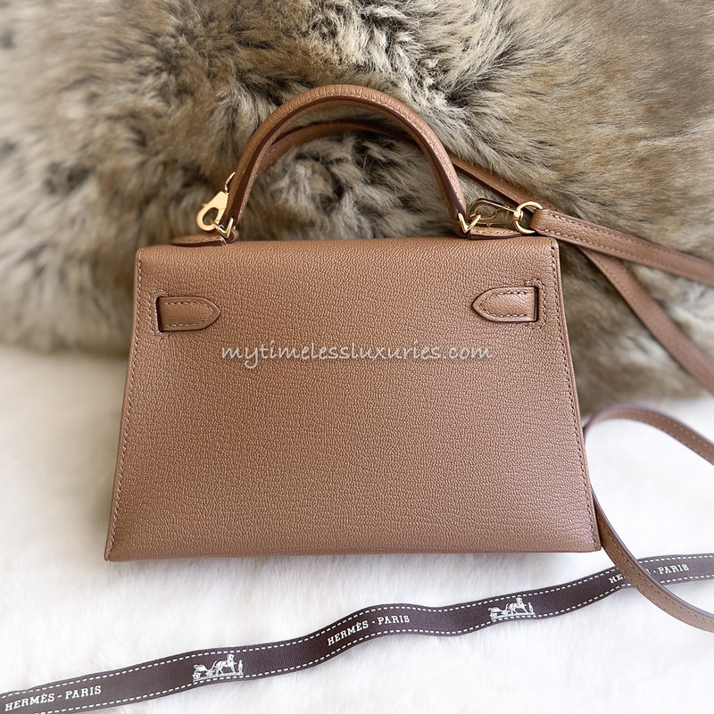 HERMES Mini Kelly II Quebracho Chèvre Mysore GHW - Timeless Luxuries