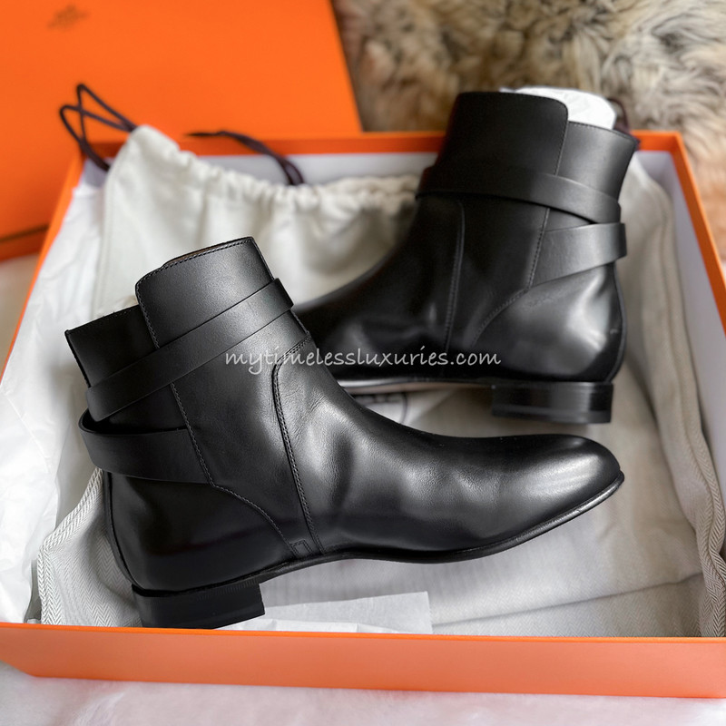 HERMES Neo Ankle Boot 37 Noir *New - Timeless Luxuries