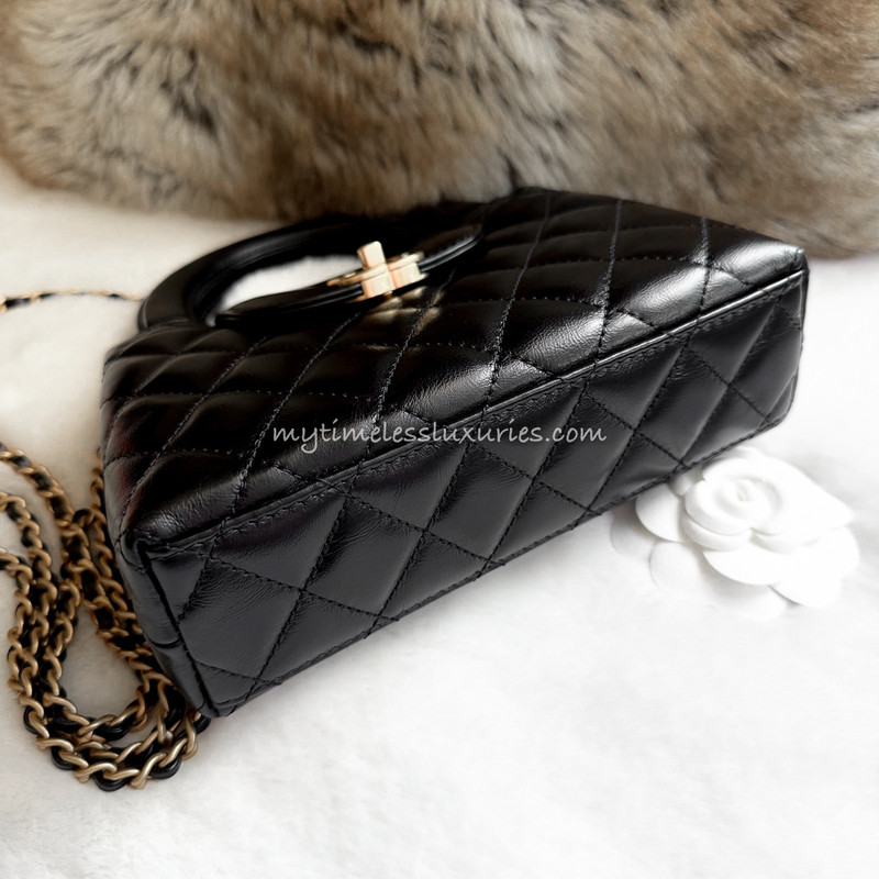 CHANEL 23K Kelly Mini Shopping Bag Gold Hw - Timeless Luxuries