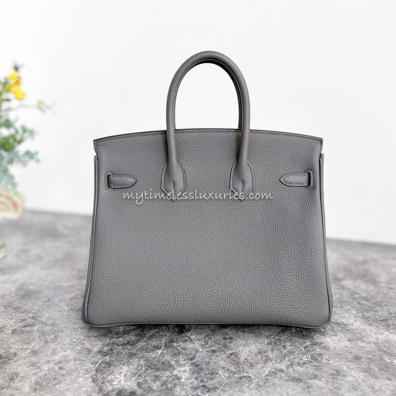 HERMES Birkin 25 HSS Gris Etain/ Gris Perle RGHW U *New - Timeless Luxuries
