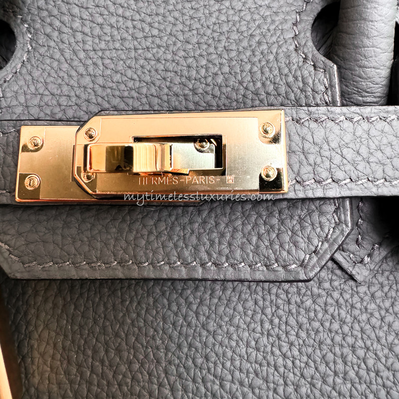 HERMES Birkin 25 HSS Gris Etain/ Gris Perle RGHW U *New - Timeless Luxuries
