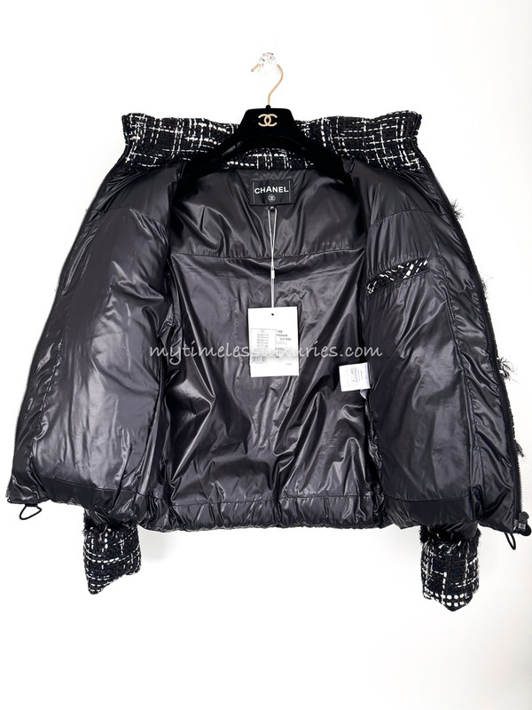 CHANEL 18B Coco Neige Ribbon Tweed Puffer Jacket *New - Timeless Luxuries