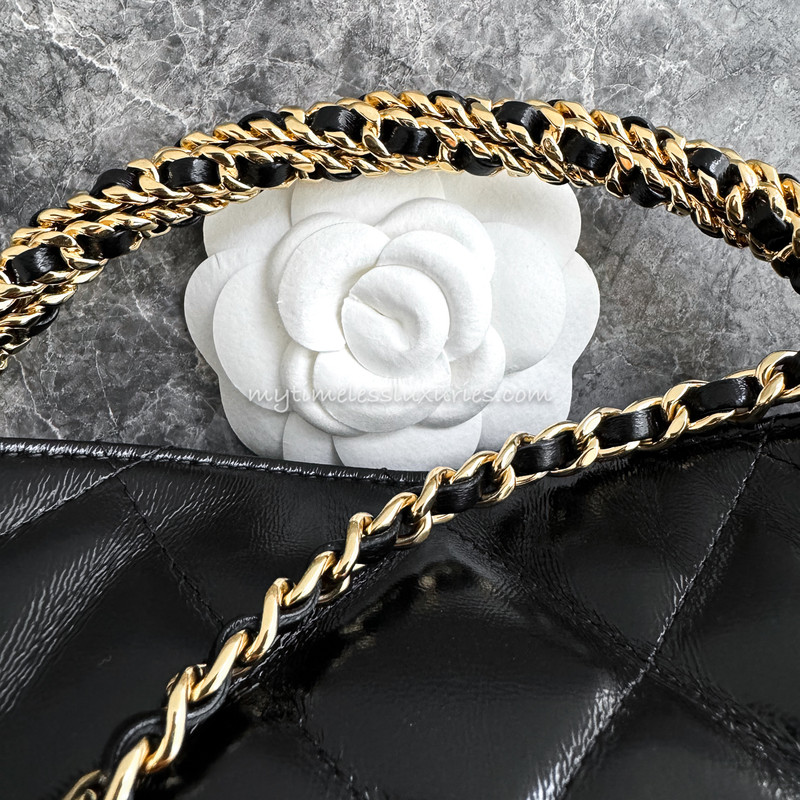 CHANEL 24B Top Handle Mini Bag with Chain - Timeless Luxuries