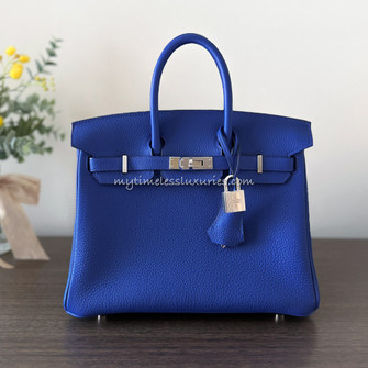 HERMES Birkin 25 Bleu Royal Togo PHW U - Timeless Luxuries