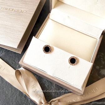 BVLGARI Bvlgari Single Stud Earring (Pair) Onyx/ Rose Gold
