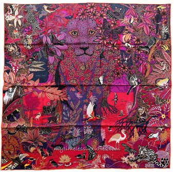 HERMES 'Wild Singapore' by Alice Shirley Silk Twill 90 Scarf *New ...