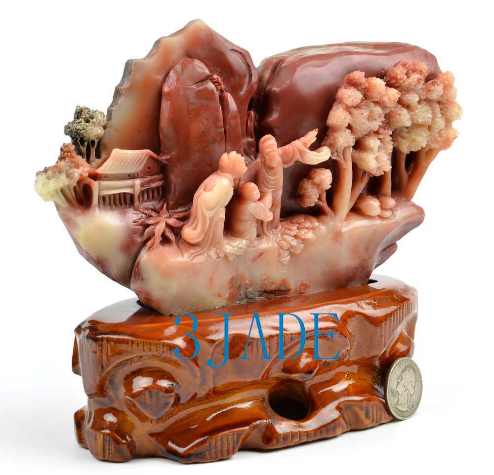 Natural ShouShan Stone Carving Traditional Chinese Mountain Scenery ...