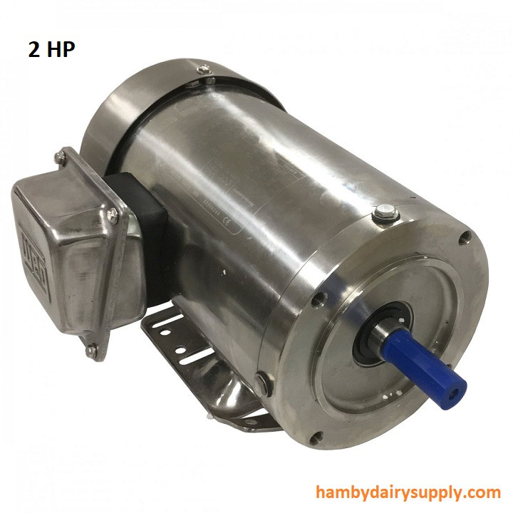 2 HP 3 PH Stainless steel Milk Pump Motor Keyed Shaft - Hamby Dairy Supply
