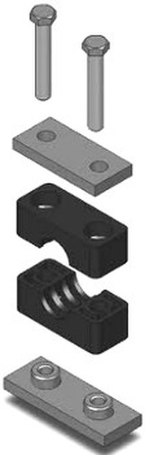 Blue Rail Hanger for 3 inch stainless milk line - Hamby Dairy Supply
