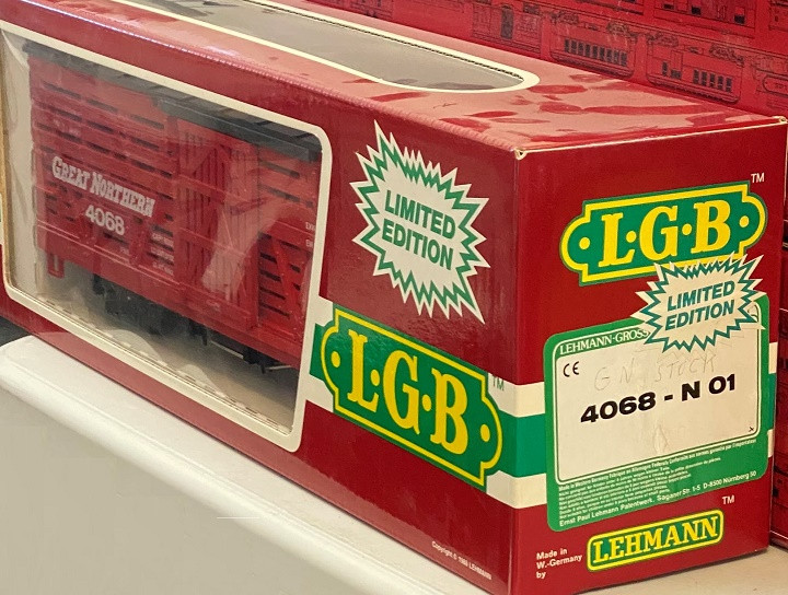 LGB 4068 Red Livestock Cattle car GN Great Northern Road Name - G scale ...