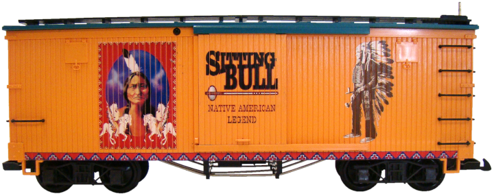 Sitting Bull Wild West LGB Box car 44673 - G scale - Hamby Dairy Supply